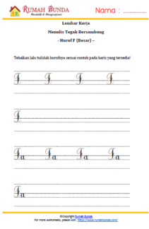 latihan menulis huruf tegak bersambung – Rumah Bunda